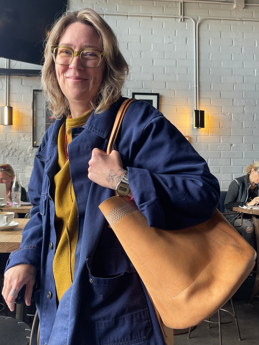 Wabi Sabi Leather Basket - NATURAL VEG TAN – edie kahula pereira